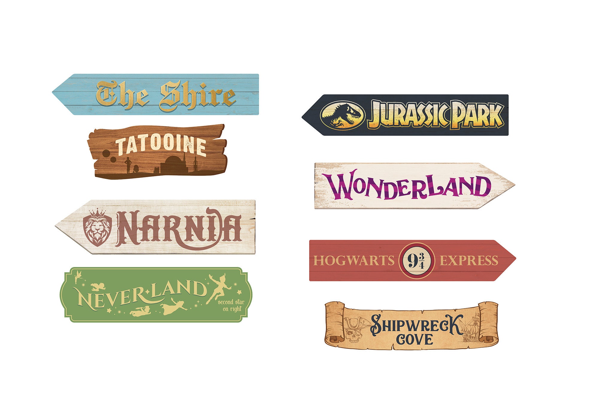 Adventure Party Directional Sign, Story Book Directional Sign, Boy ...