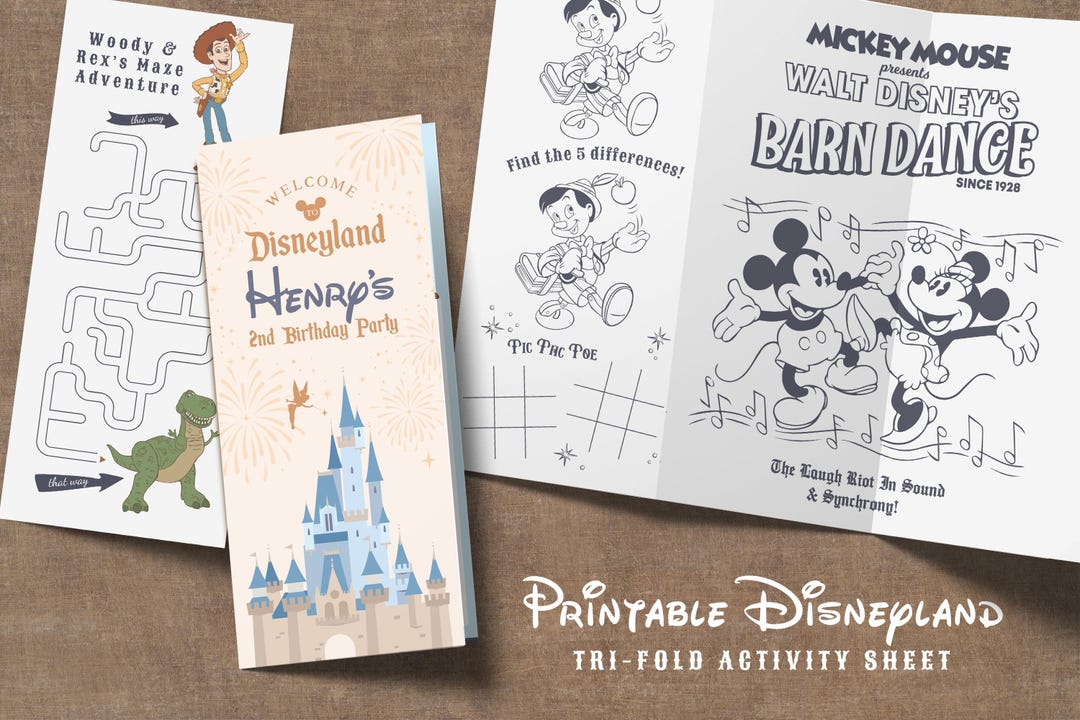 Printable Disneyland Activity Sheet, Disneyland Coloring Page, Kids ...