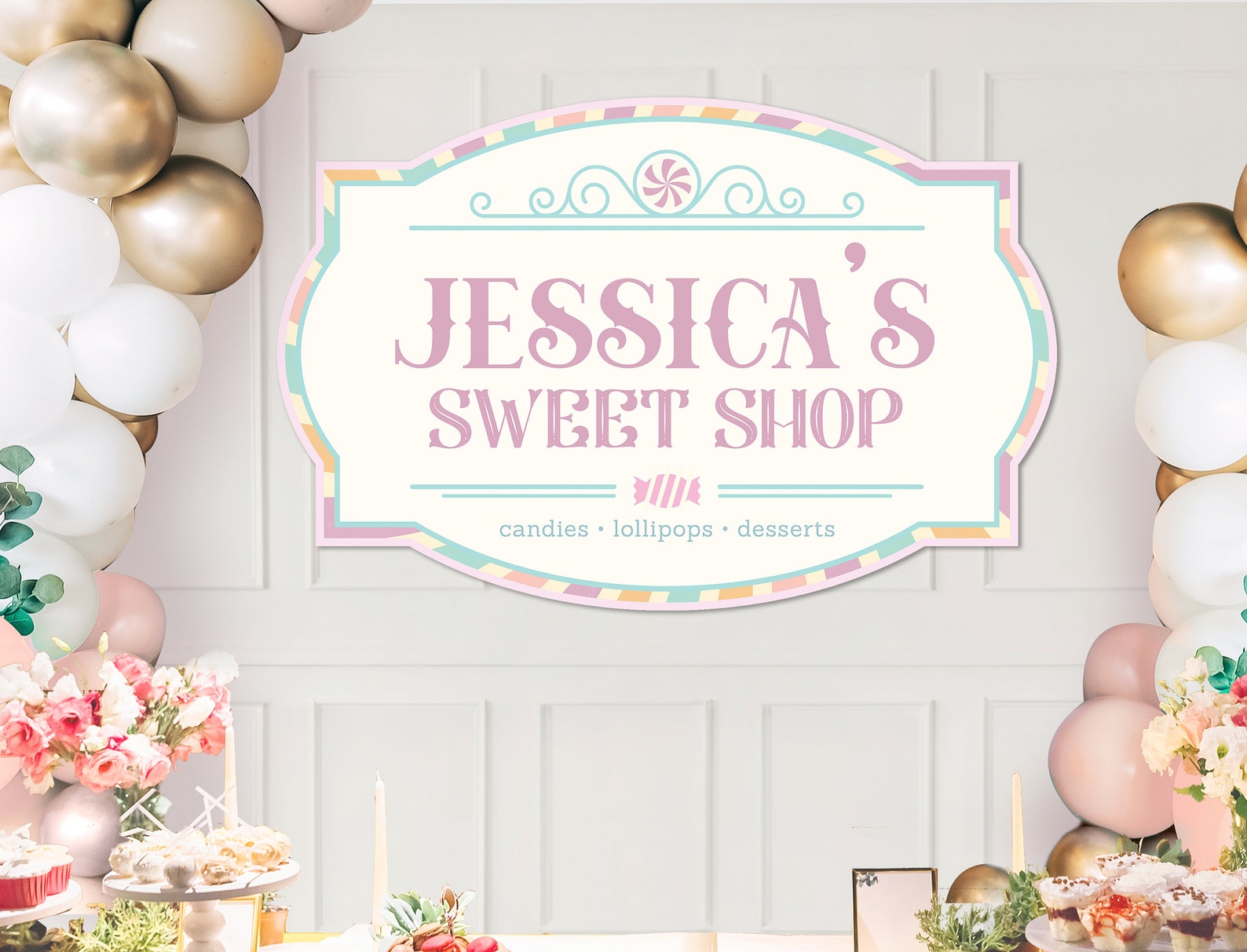 Editable Sweet Shop Sign Candy Theme Party Decor - Etsy