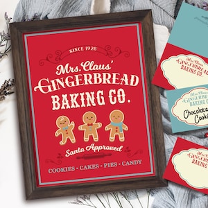 PRINTABLE Gingerbread Bakery Sign, Cookie Exchange Party Decoration ...