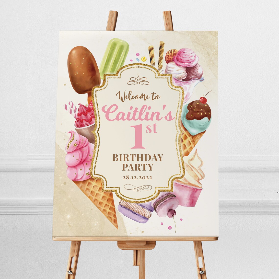 Printable Ice Cream Parlor Sticker Ice Cream Tub Label - Etsy