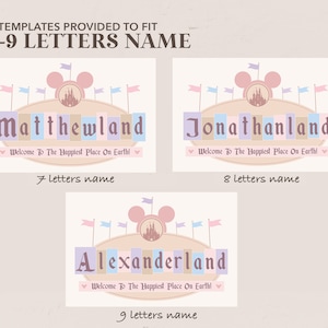 Editable Name Disneyland Sign, Happiest Birthday on Earth, Disneyland ...