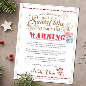 Santa Warning Letters | Bad Behaviour Warning | Christmas Letter From ...