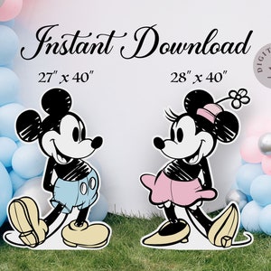Printable Mickey & Minnie Cutout, Disneyland Birthday Party Stand up ...