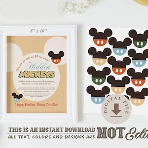 Printable Hidden Mickeys Hunt, Mickey Birthday Game, Disneyland Baby ...