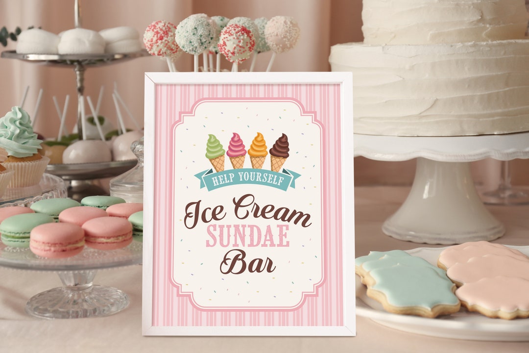 Ice Cream Sundae Bar Poster • 8.5 X 11 • Digital • Printable - Etsy
