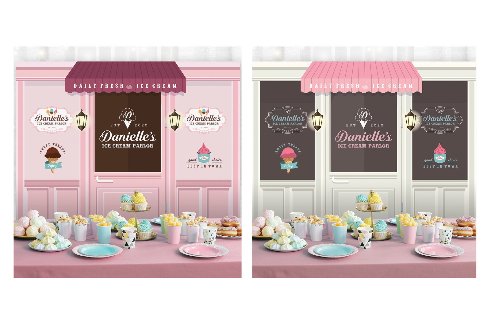 Printable Ice Cream Parlor Backdrop Perfect for Any Ice Cream - Etsy