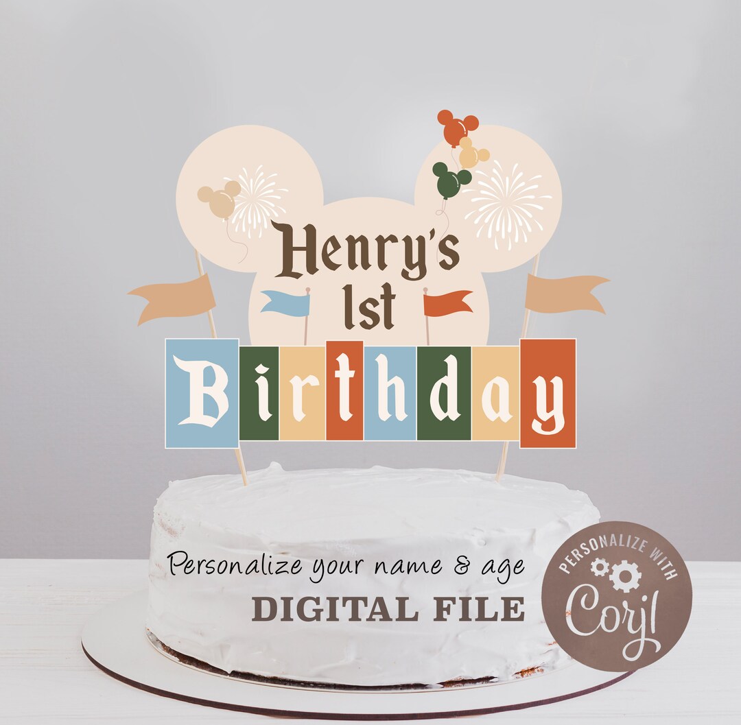 Editable Name Birthday Cake Topper, Printable Happiest Birthday on ...