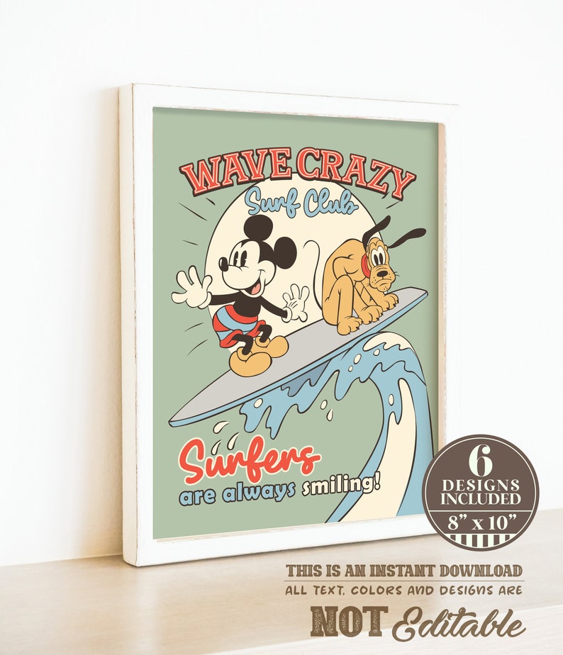 Vintage Mickey Poster Mickey Party Decoration Disneyland - Etsy