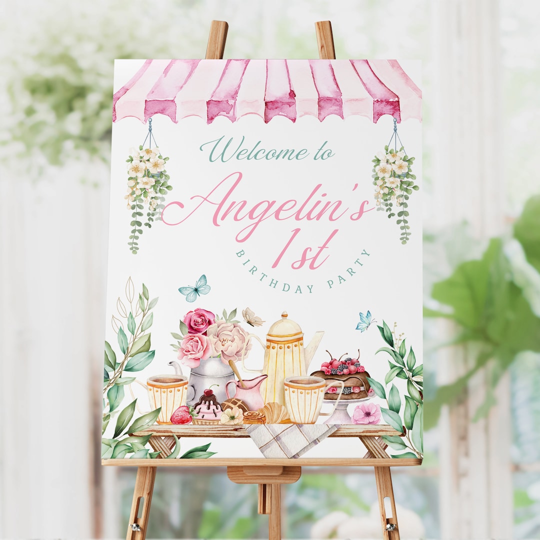 Tea Party Sign, Perfect for Any Garden Theme Birthday Party or Event ...