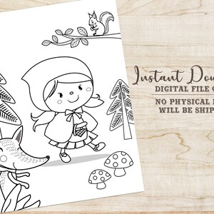 Red Riding Hood Coloring Page Digital File - Etsy