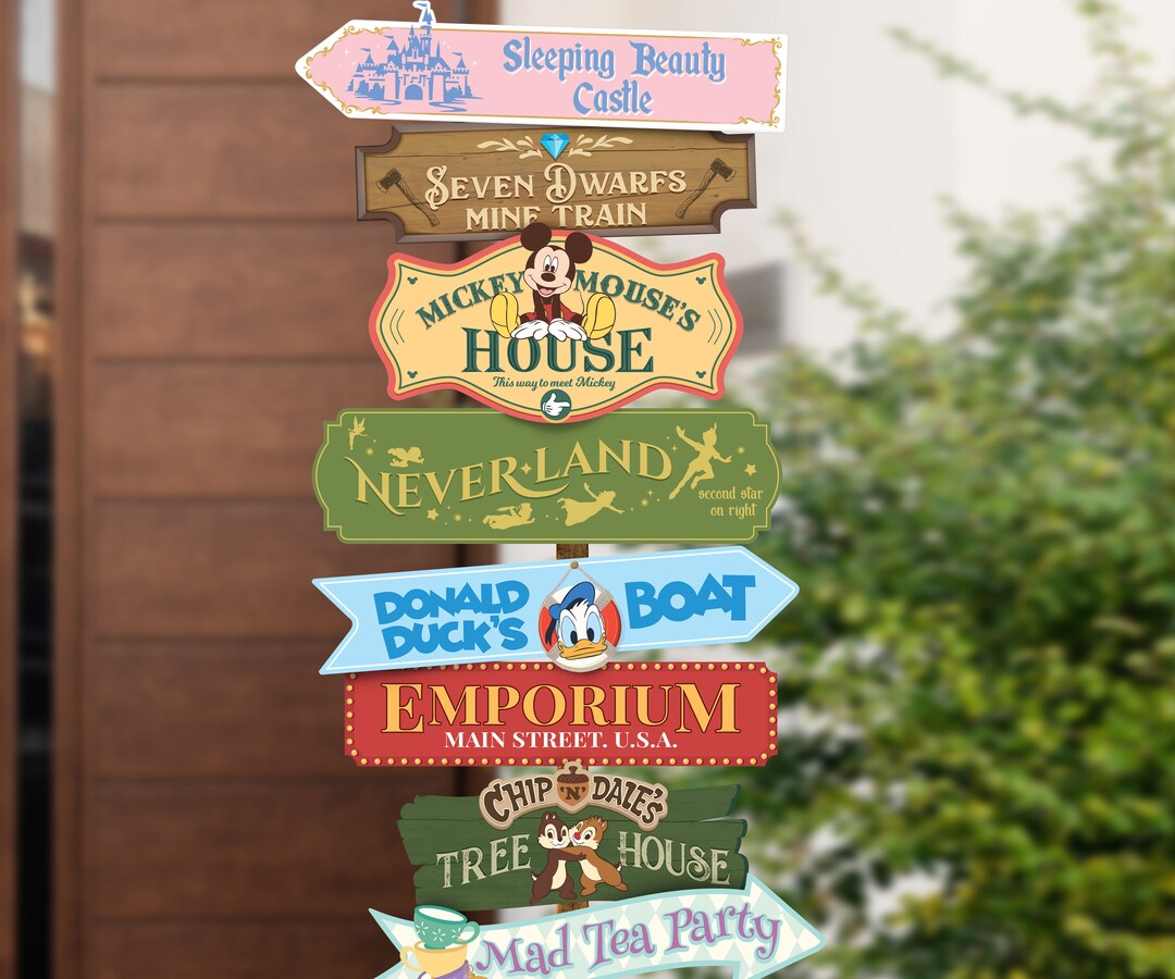 Disneyland Party Directional Sign, Mickey Birthday, Princess Birthday ...