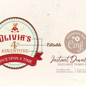 Printable Little Red Riding Hood Party Decor, Once Upon A Time Sign ...