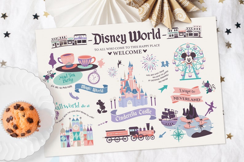 Printable Disney World Party Place Mat Disney World Wall Art - Etsy