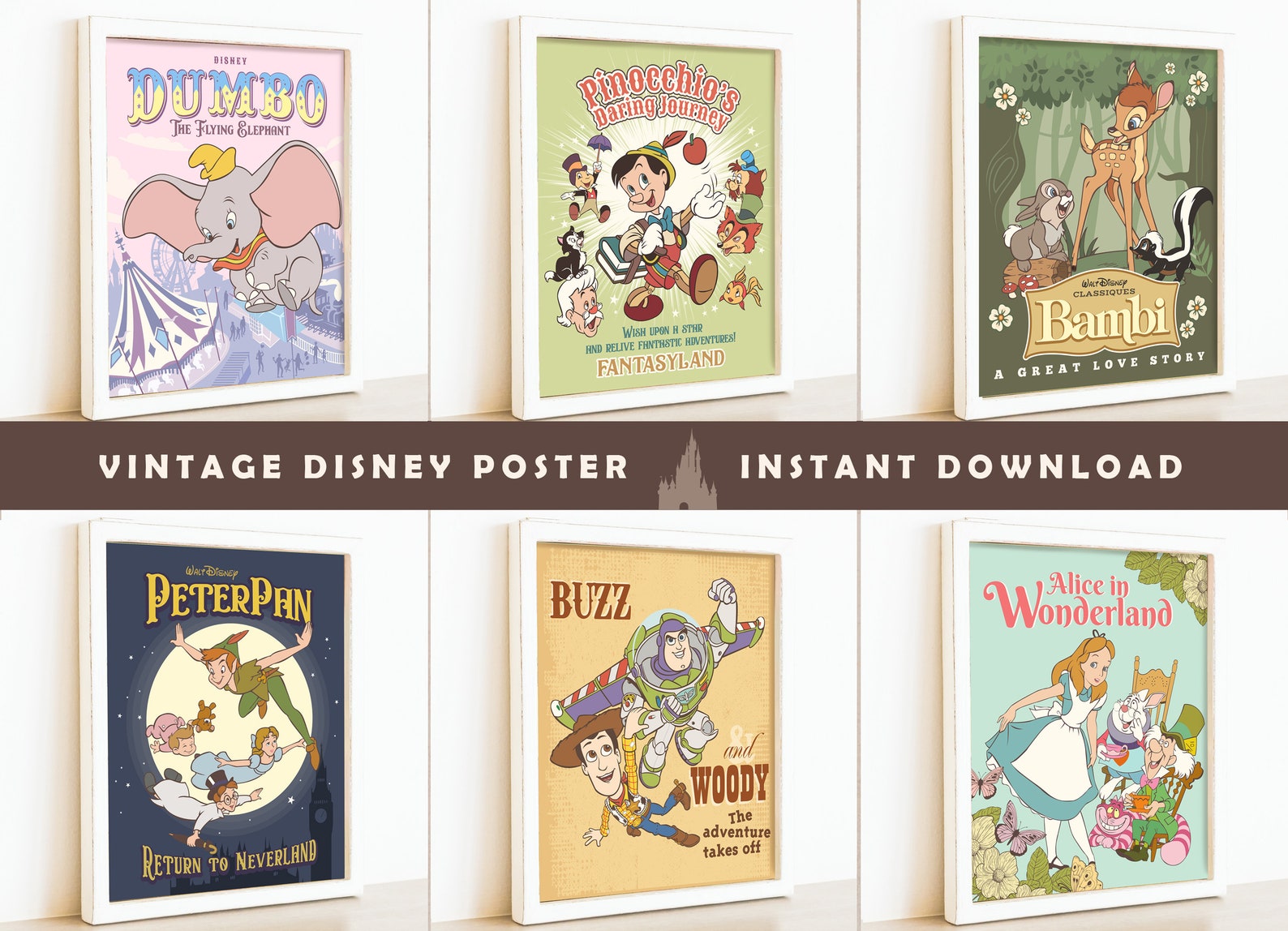 Printable Vintage Disney Poster, Disneyland Party Decoration, Disney ...