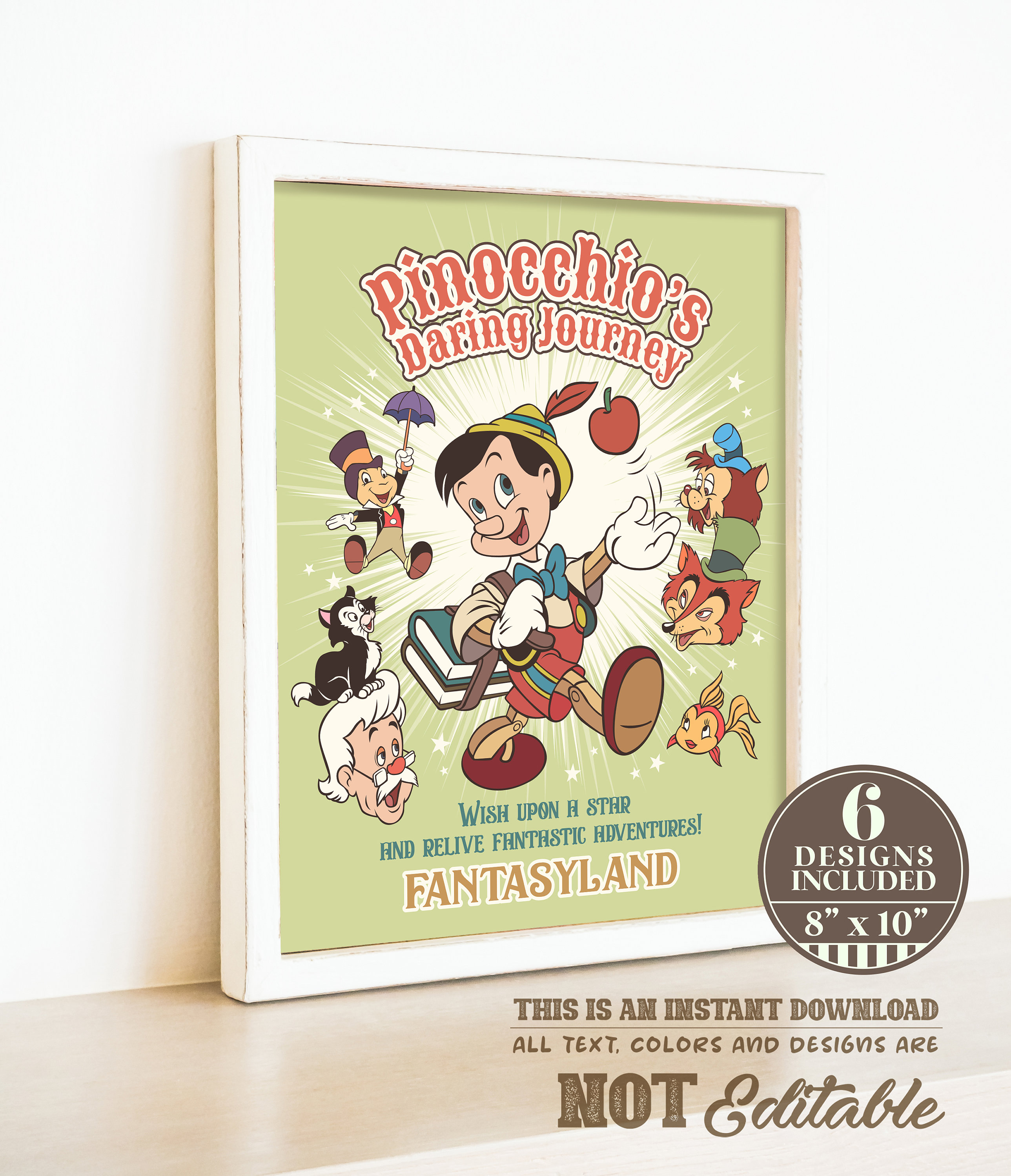 Printable Vintage Disney Poster, Disneyland Party Decoration, Disney ...