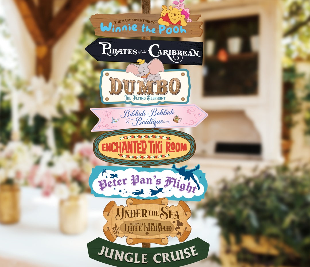 Magic Kingdom Party Directional Sign, Disney World Birthday, Princess ...