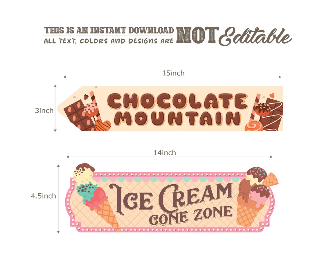 Printable Candyland Party Directional Sign, Ice Cream Birthday, Candy ...