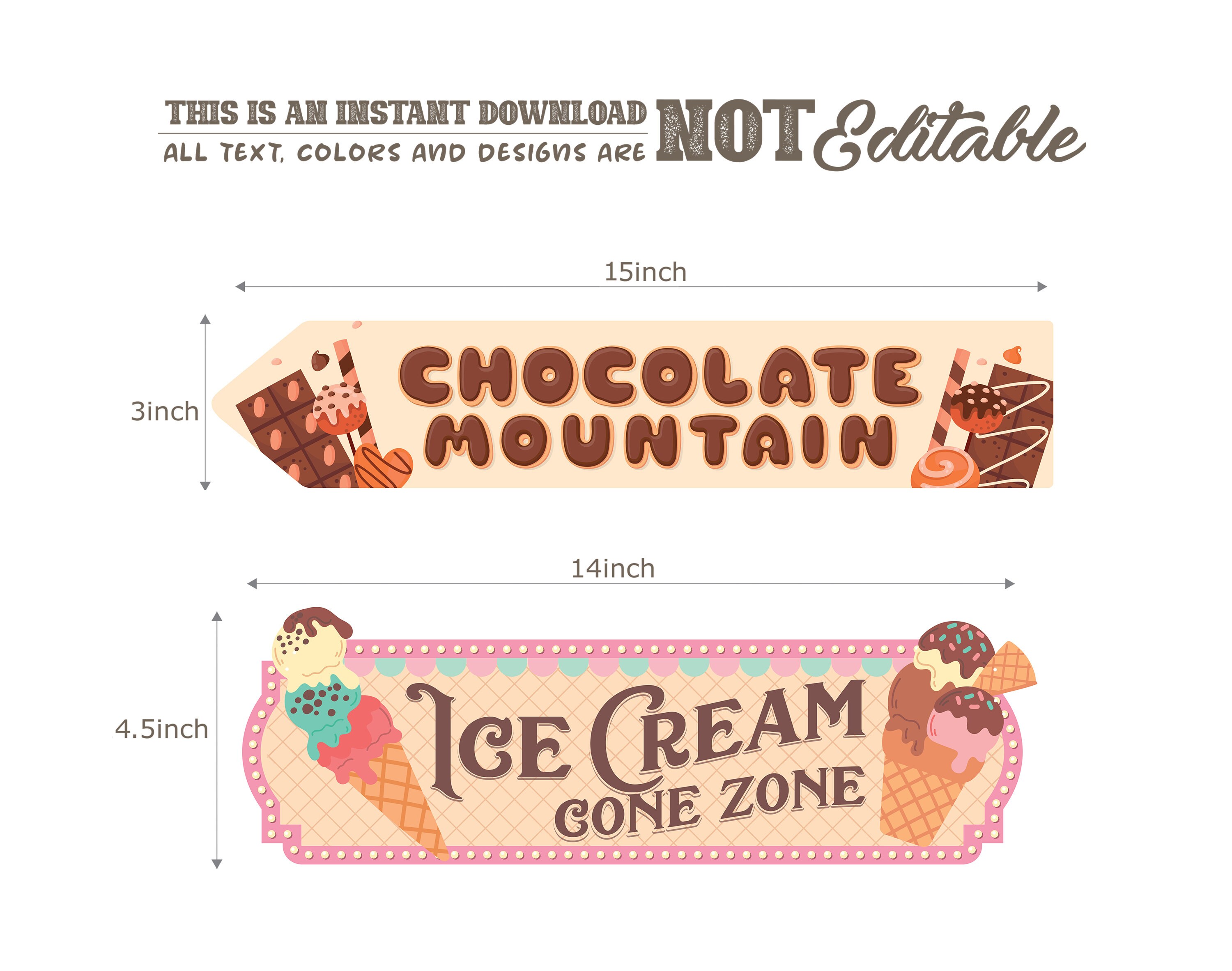 Printable Candyland Party Directional Sign, Ice Cream Birthday, Candy ...