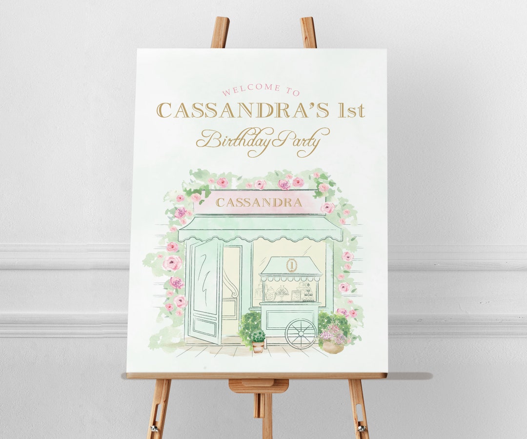 French Cafe Welcome Sign, Paris Cafe Birthday Party Decor, Patisserie ...