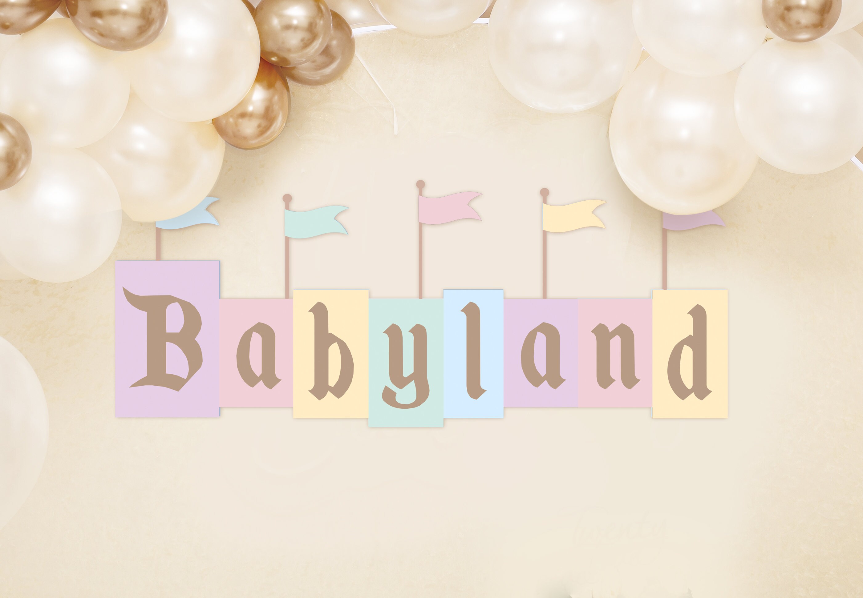 Printable Babyland Party Sign, Disneyland Baby Shower Party Decoration ...