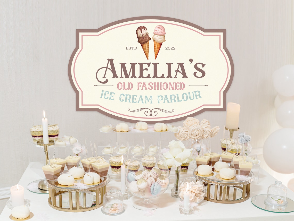 Printable Ice Cream Parlor Sign, Perfect for Any Ice Cream Theme ...