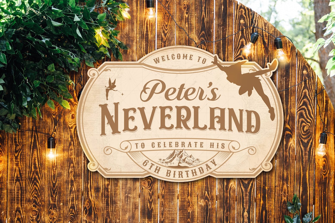 Welcome to Neverland Sign, Peter Pan Birthday, Never Grow Up, Neverland ...
