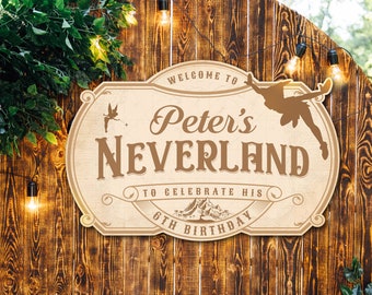Printable Peter Pan Party Sign, Welcome to Neverland Sign, Never Grow ...