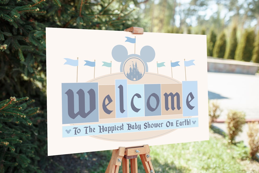 Disneyland Baby Shower Party Welcome Sign, Disneyland Party Decoration ...