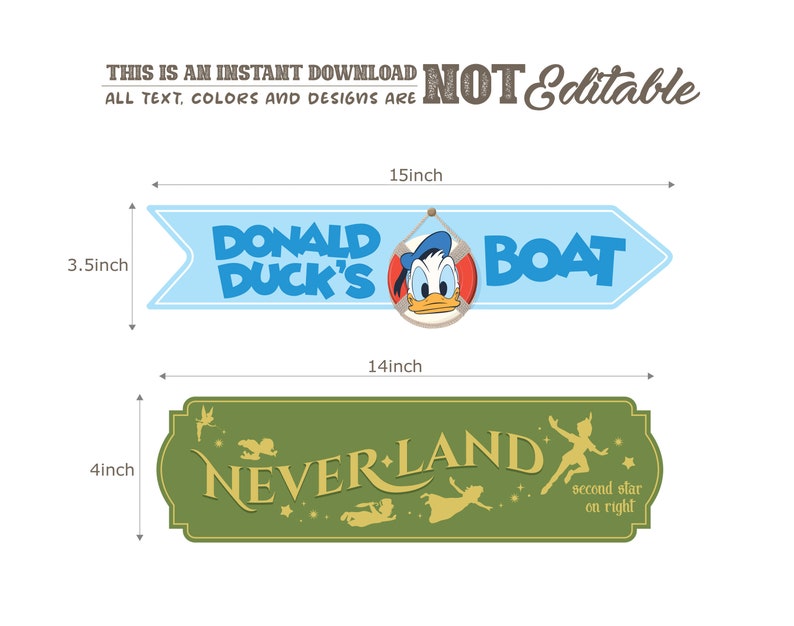 Disneyland Party Directional Sign Mickey Birthday Princess - Etsy