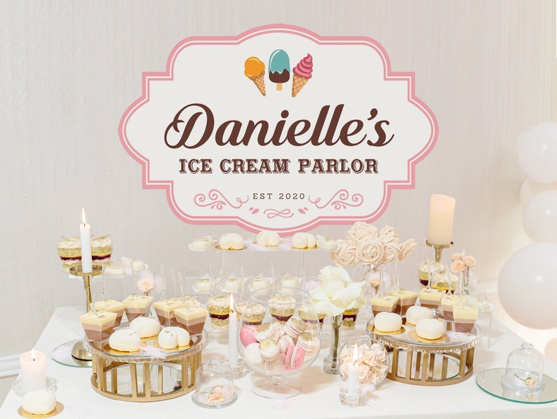Printable Ice Cream Parlor Sticker Ice Cream Tub Label - Etsy