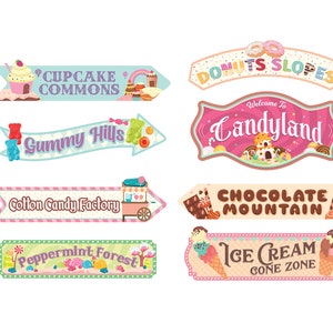 Printable Candyland Party Directional Sign, Ice Cream Birthday, Candy ...