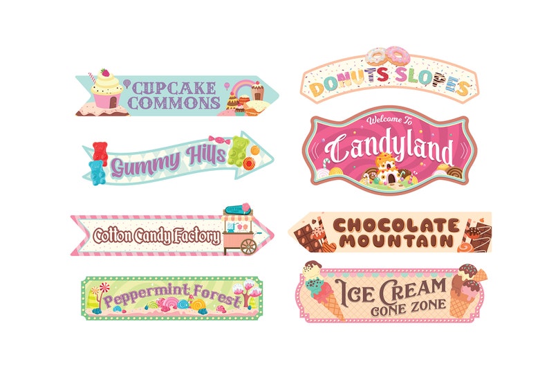 Printable Candyland Party Directional Sign, Ice Cream Birthday, Candy ...