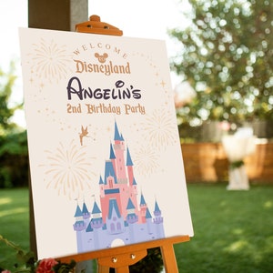 Printable Disneyland Birthday Welcome Sign, Princess Birthday Sign ...