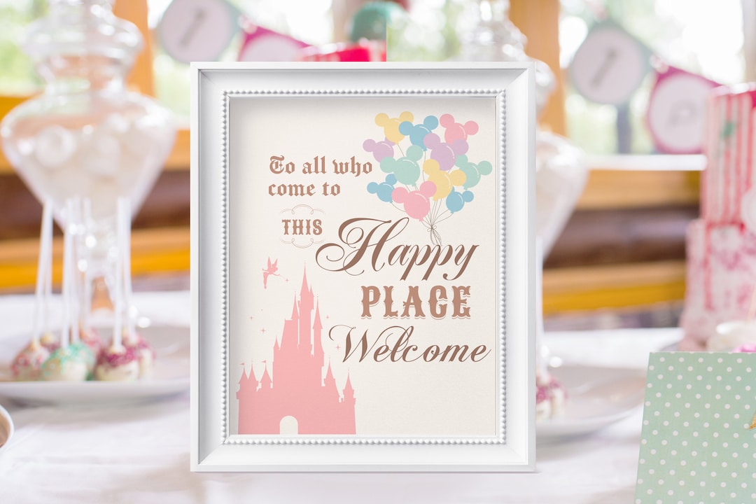Printable Disneyland Welcome Sign, Mickey Birthday, Disneyland Party ...