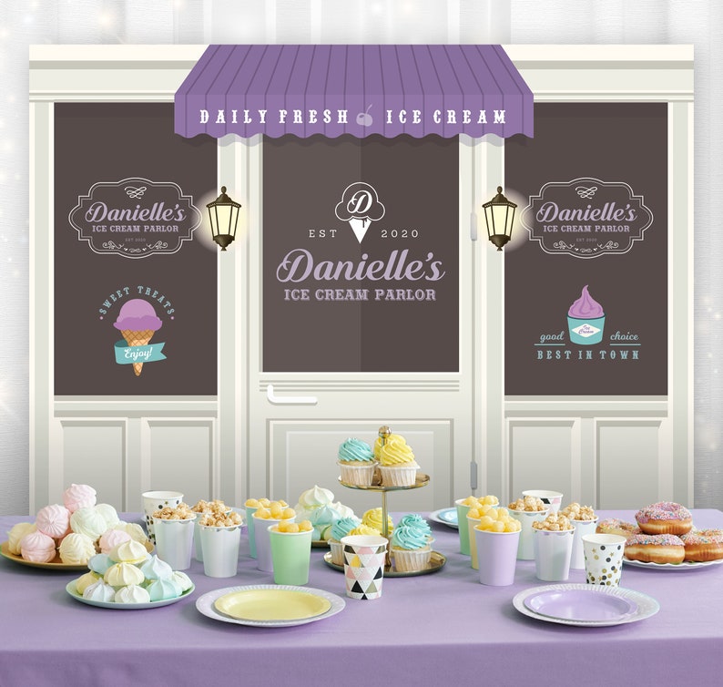 Printable Ice Cream Parlor Sticker Ice Cream Tub Label - Etsy