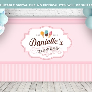 Printable Ice Cream Parlor Backdrop Perfect for Any Ice Cream | Etsy