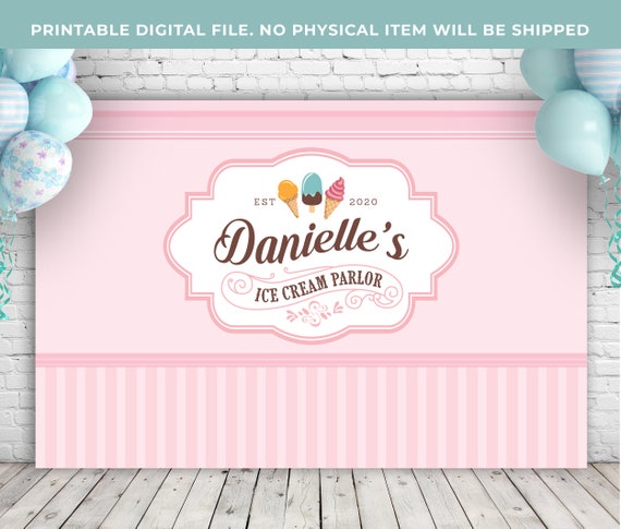 Printable Ice Cream Parlor Backdrop Perfect for Any Ice Cream | Etsy