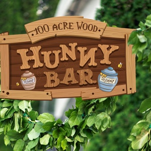 Winnie the Pooh Hunny Sign, Hundred Acre Wood Birthday, Rumbly in Your ...