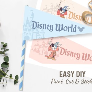 Printable Disney World Pennants, Disney World Banners, Mickey Birthday ...