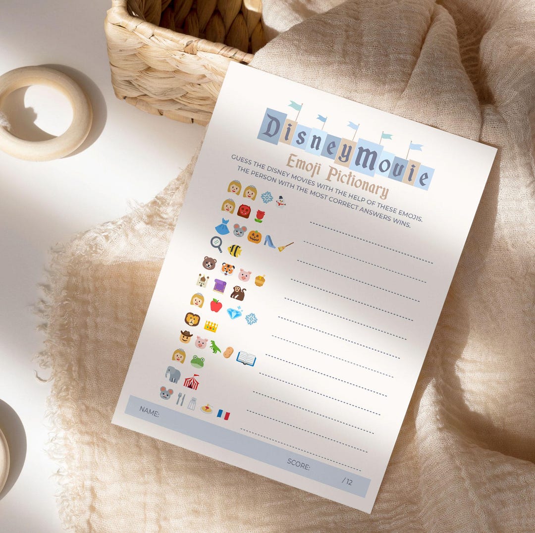 Printable Disney Movie Emoji Pictionary, Babyland Baby Shower Games ...