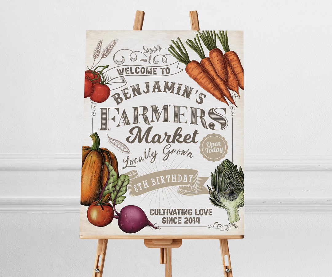 Printable Farmers Market Welcome Sign, Perfect for Any Farm Theme ...