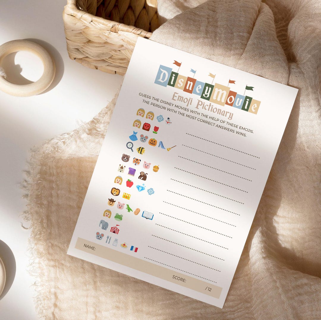 Printable Disney Movie Emoji Pictionary, Babyland Baby Shower Games ...