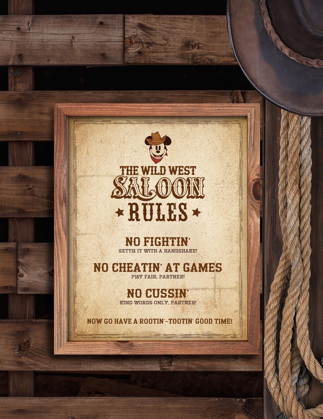 Mickey the Wild West Saloon Rules, Mickey Rodeo Birthday Party ...