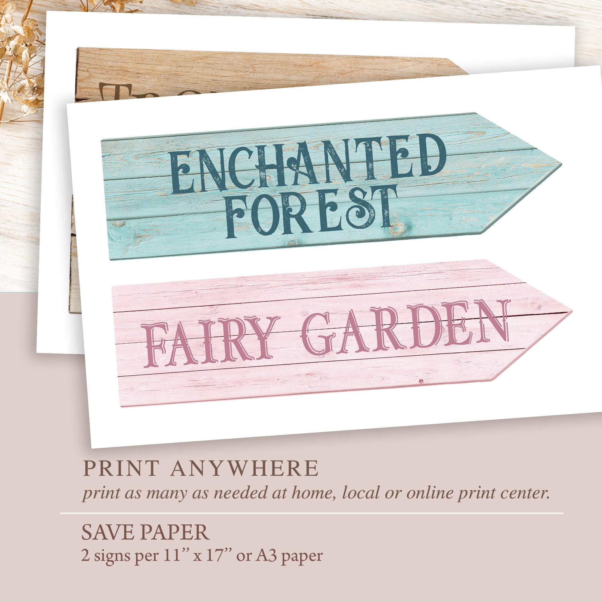 Editable Fairy Garden Sign Forest Sign Wooden Sign Perfect - Etsy