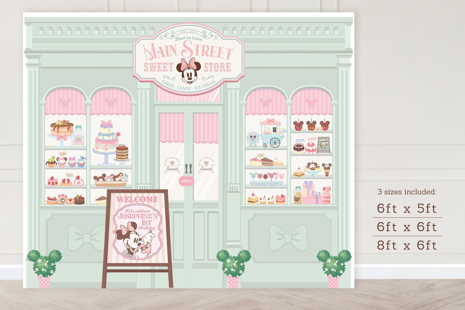 Editable Minnie Sweet Store Backdrop Main Street Candy Shop - Etsy