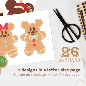 Printable Mickey Christmas Garland, Gingerbread Man Banner, Christmas ...