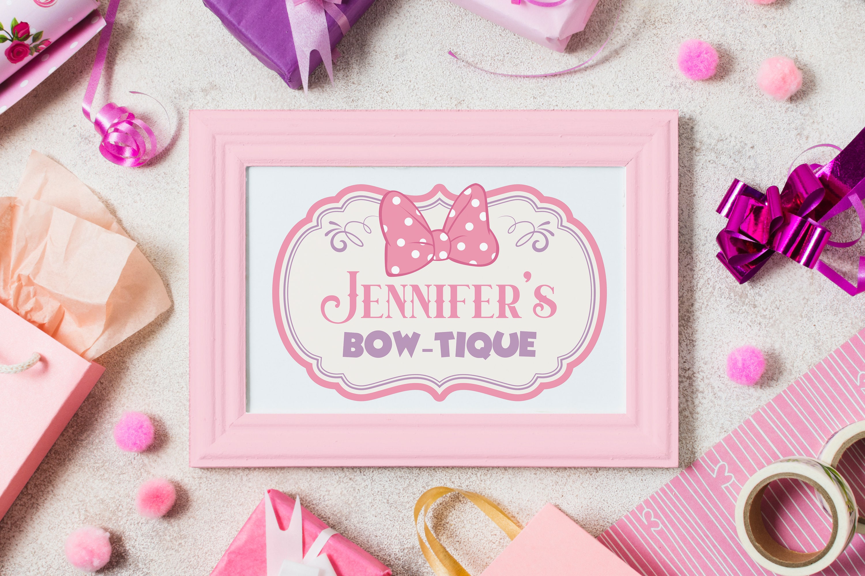 Editable Minnie Bowtique Sign, Minnie Party, Digital Files - Etsy