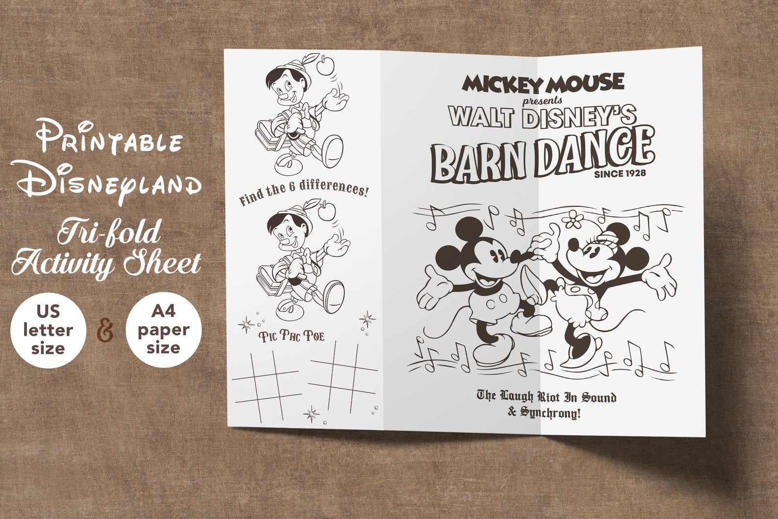 Printable Disneyland Activity Sheet, Disneyland Coloring Page, Kids ...