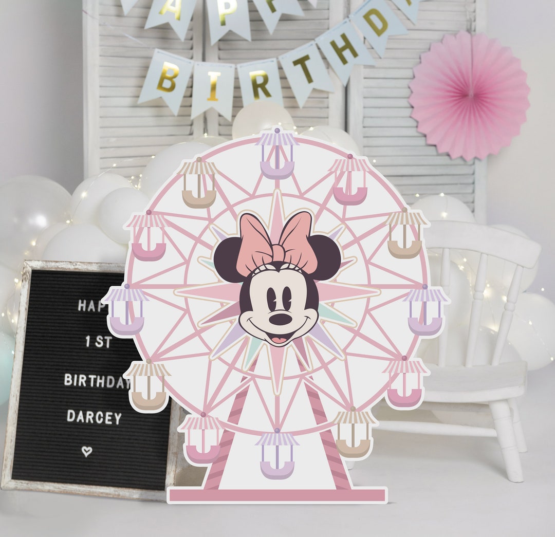 Printable Minnie Ferris Wheel Cutout, Disneyland Birthday Party Stand ...